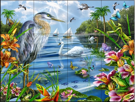 wall tiles of birds (in Backgrounds)