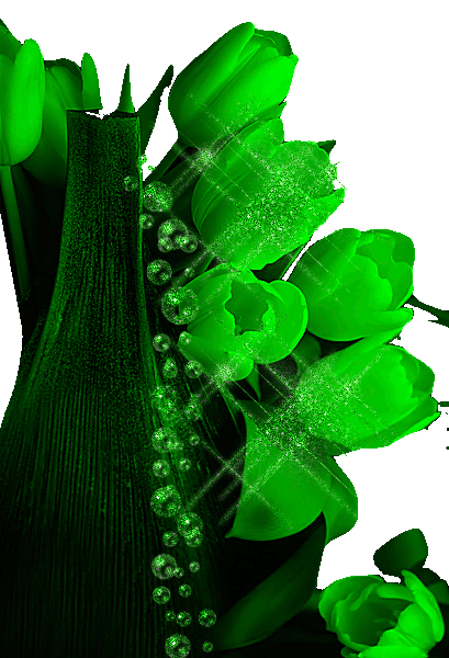 Green Flowers (in Animated GIFs)
