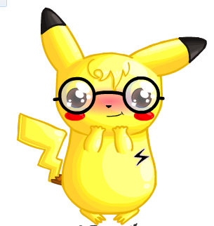 Cute nerd Pikachu (in Clipart)