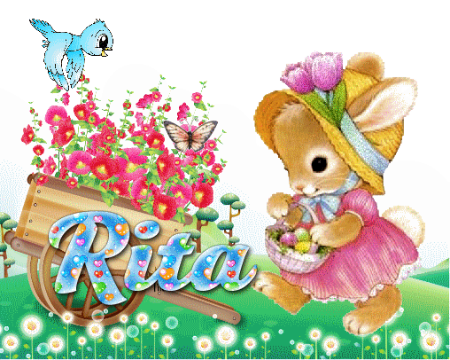 cute spring bunny butterfly Rita (in Glitter Text)