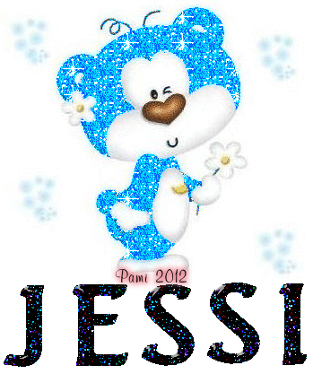 Blue Bear - Jessi (in Glitter Text)