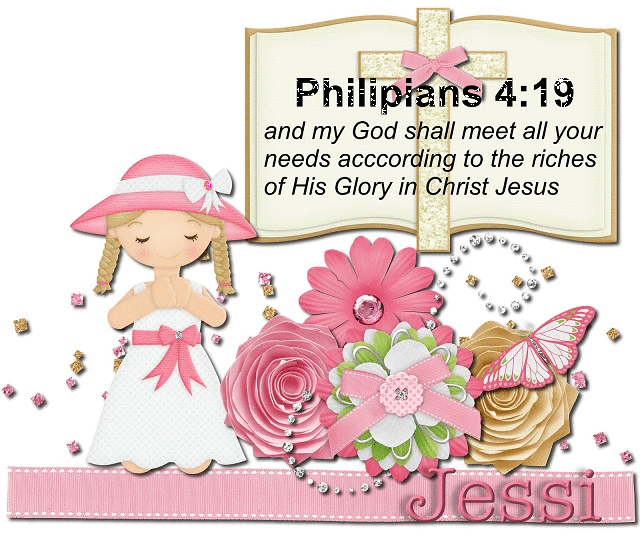 Sweet Praying girl - Jessi (in Glitter Text)