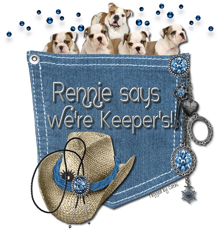 Pocket full of pups - Rennie (in Glitter Text)