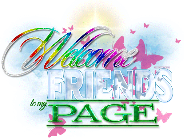 Welcome Friends glittery Rainbow (in Glitter Text)