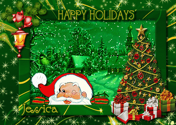 Holiday Santa~Jessica (in Glitter Text)