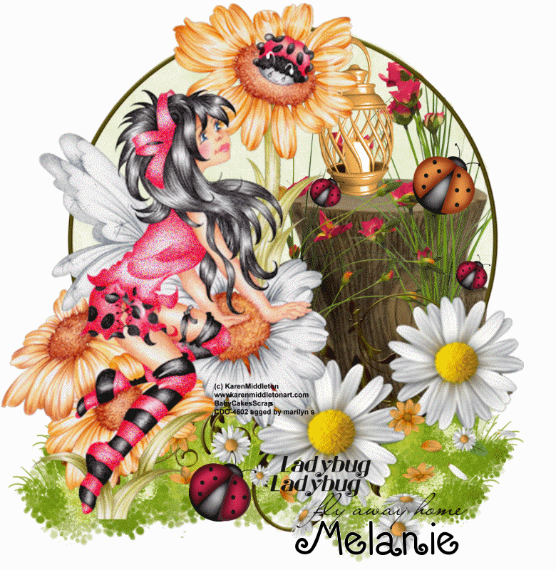 Ladybug fly away home/Melanie (in Glitter Text)