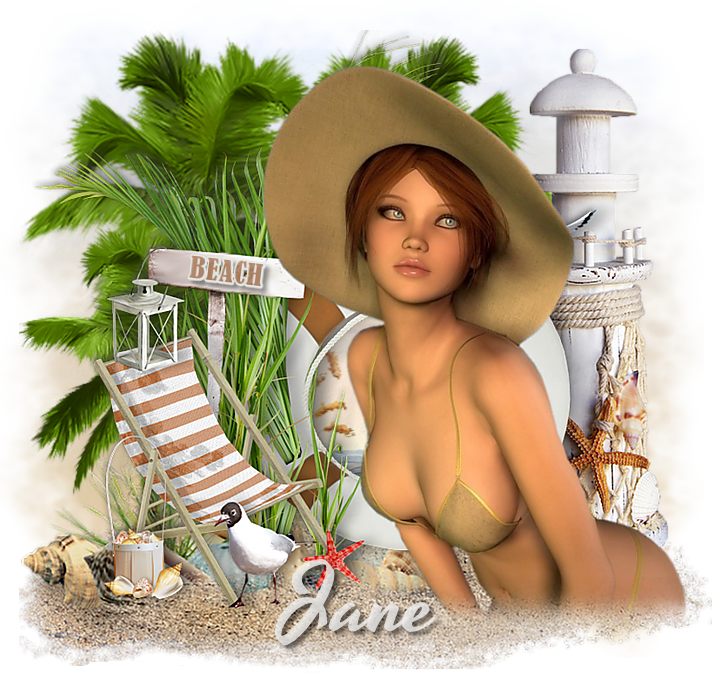 Beach~Jane (in Glitter Text)
