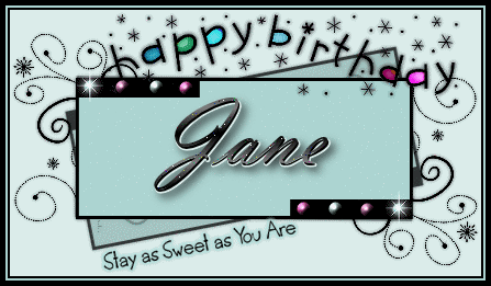 Happy Birthday Jane! (in Glitter Text)