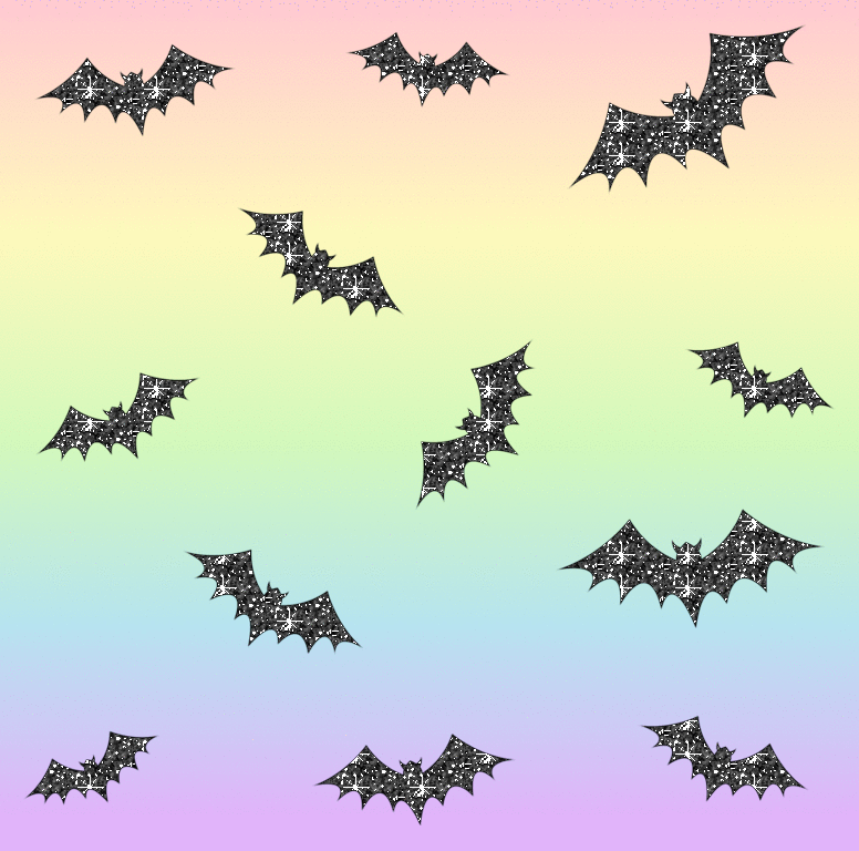 Pastel Rainbow and Bats (in Sparkles)
