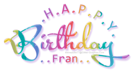 Happy Birthday Fran (in Glitter Text)