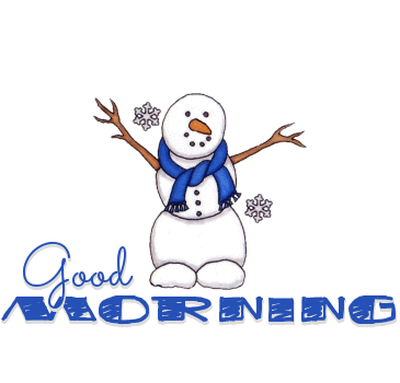 Animated Snowman.. Good Morning (in Glitter Text)
