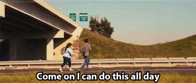 woman chasing man saying "I can do this all day" (in Animated GIFs)