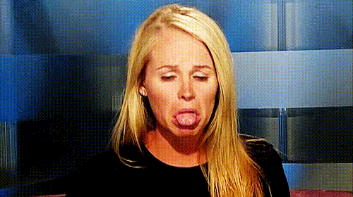 lady making an ick face sticking her tongue out (in Animated GIFs)