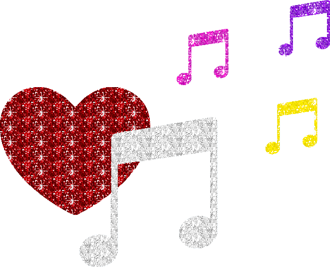 musical notes and heart (in Sparkles)