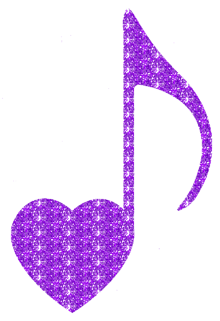 musical note with heart (in Sparkles)