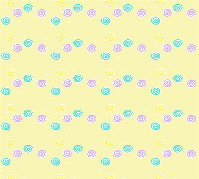 YELLOW BACKGROUND WITH TURQUOISE & PURPLE SPIRALS (in Backgrounds)