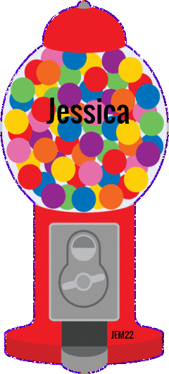 Jessica Gumball Machine (in Glitter Text)