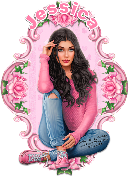 Jessica pink rose (in Glitter Text)