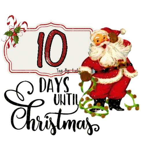 10 Days Until Christmas Countdown Vintage Santa (in Seasonal)