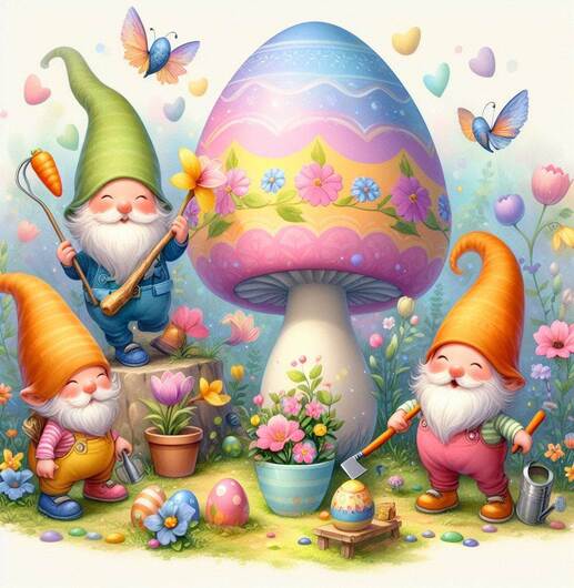 Easter Gnomes (in Clipart)