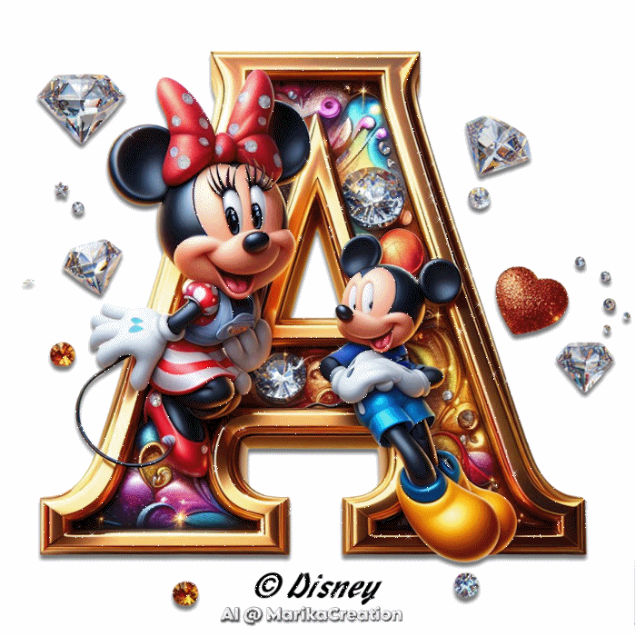 Letter -A Andrea,Ariel (in Sparkles)