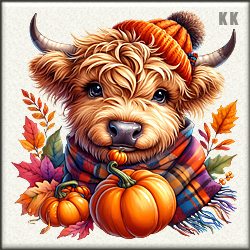 Autumn Cow Stamp (in Stickers)