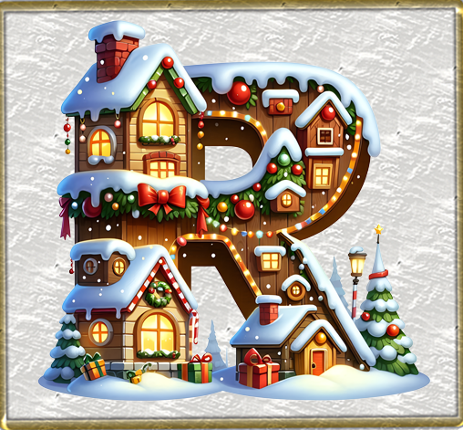 CHRISTMAS INITIAL - R (in Stickers)