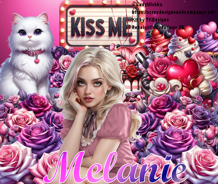 Melanie -Kiss me tag (in Glitter Text)