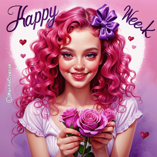 Happy Week (in Glitter Text)