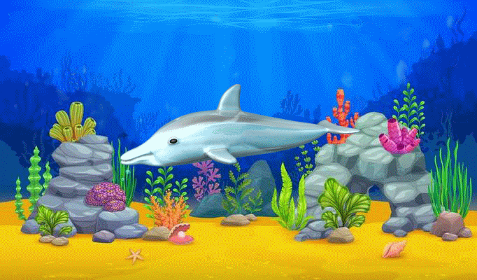 the dolphin in the sea (in Animated GIFs)