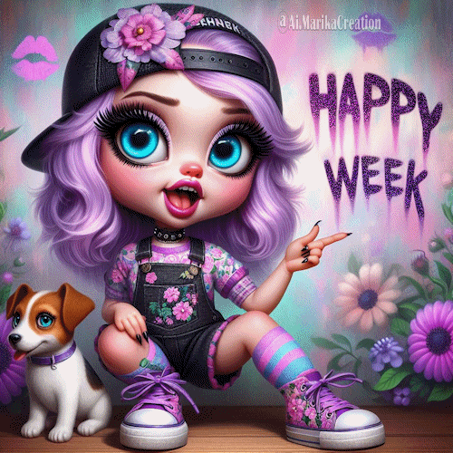 Happy Week (in Glitter Text)