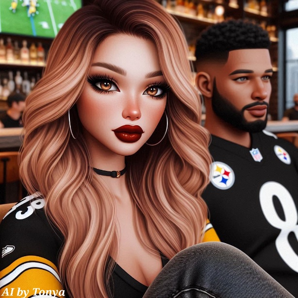 Cute Steeler couple (in AI Art)