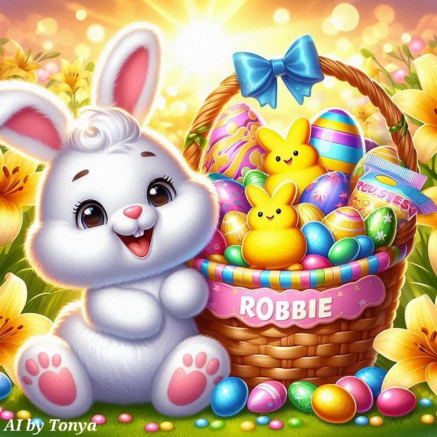 Easter bunny (Robbie) (in Glitter Text)